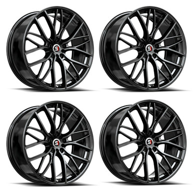 Set 4 18" Spec-1 SP-61 Gloss Black 18x8 Wheels 4x100 4x4.5 38mm Rims ...
