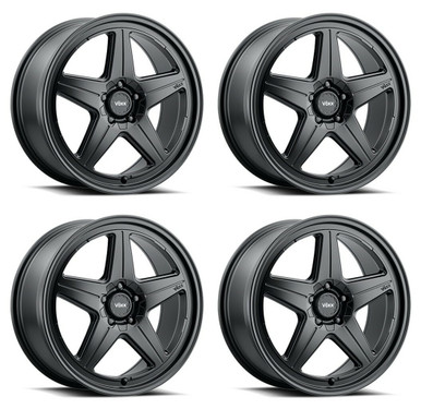 Set 4 17" Voxx Nesso Matte Black 17x7.5 Wheels 5x115 5x120 20mm Rims ...
