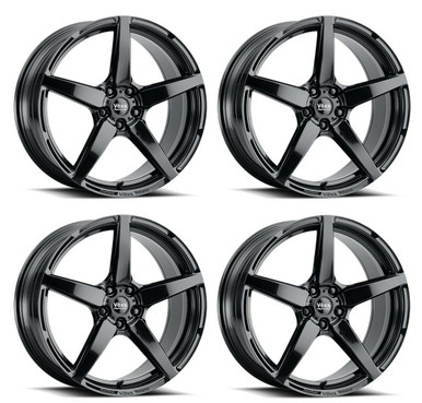 Set 4 18" Voxx Modena Gloss Black 18x8.5 Wheels 5x112 42mm Rims - A2i ...