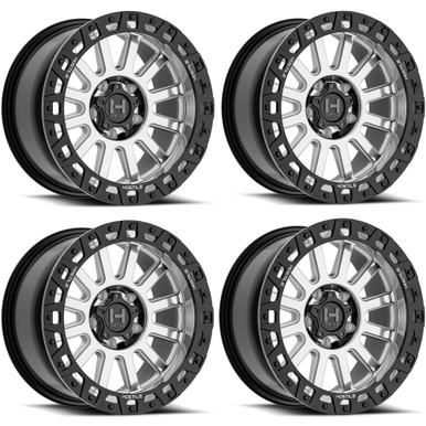 Set 4 17" Hostile H139 Dominator Machined 17x9 Wheels 5x5 -12mm Lifted ...