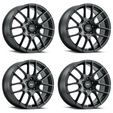 Set 4 15" Voxx Orso Matte Black 15x7 Wheels 4x100 4x4.5 35mm Rims - A2i ...