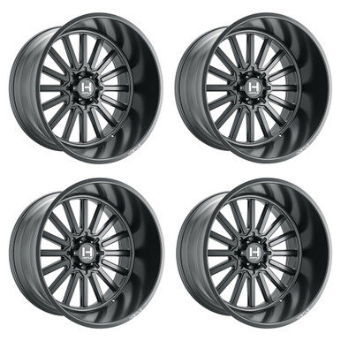 Set 4 20" Hostile H127 Titan Asphalt 20x9 Wheels 6x5.5 12mm Truck Suv ...