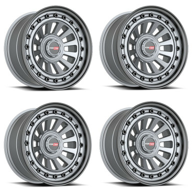 Set 4 18" Vortek Radar VRD-702 Matte GunMetal 18x9 Wheels 5x5 5x5.5 0mm ...