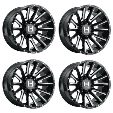 Set 4 22" Hostile Typhoon Blade Cut 22x12 Wheels 8x170 -44mm Rims - A2i ...