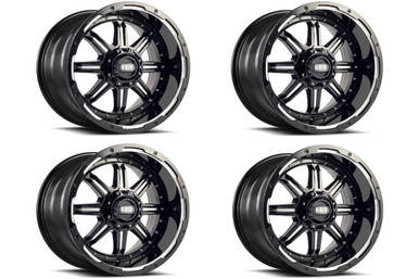 Set 4 20" Grid Offroad GD10 20x9 5x5 5x5.5 0mm Wheels Gloss Black ...