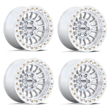 17x9.0 Machined KMC Wheel KM239DX17906012N | A2i Wheel and Tire Set 4