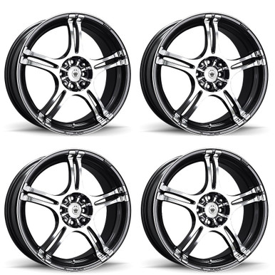 Set 4 16" Konig 48A Incident 16x7 Wheels 5x100 5x4.5 40mm Rims 48A ...