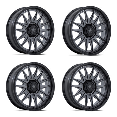 22x7.0 Matte Gunmetal W/ M-Blk Lip MSA Offroad Wheels Wheel ...