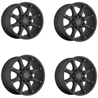 Set 4 Black Rhino Glamis 17x9 8x6.5 Black Wheels 17" 12mm For Ford ...