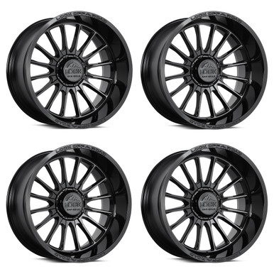 Set 4 20" Lock Extreme Striker Gloss Black 20x9 8x180 1mm Offroad Truck ...