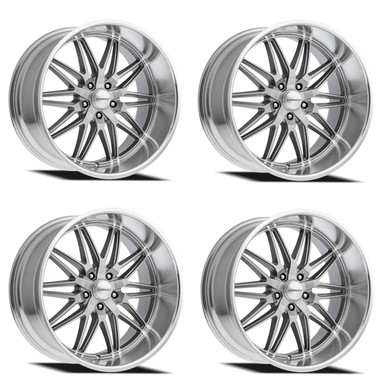 Set 4 22" Corsart Alcatraz Brushed w/ Diamond Cut Lip 22x12 Wheels 5x5 ...