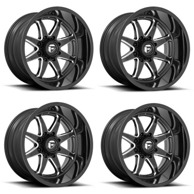 Set 4 Fuel D749 Hammer 20x9 5x5.5 Gloss Black Milled Wheels 20" 1mm ...