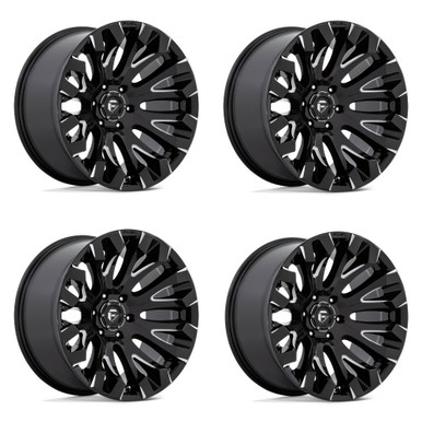 Set 4 Fuel D828 Quake 20x10 8x180 Gloss Black Milled Wheels 20" -18mm ...