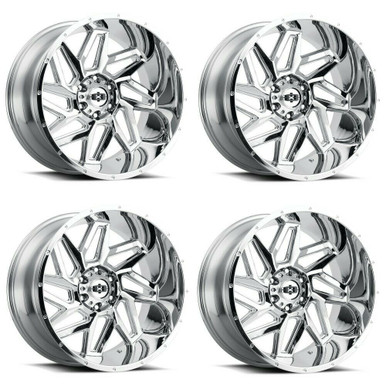 Set 4 20" Vision Off-Road 361 Spyder Chrome Wheels 20x10 5x5 Lifted ...