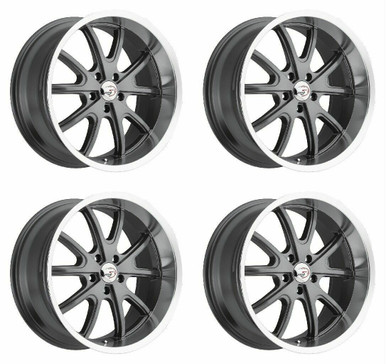 Set 4 15" Vision Muscle 143 Torque Gunmetal Machined Lip Wheels 15x8 ...