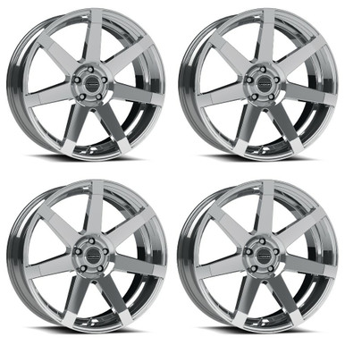 Set 4 24" Vision Street 9042 Sultan Chrome Wheels 24x9.5 5x120 Rims ...