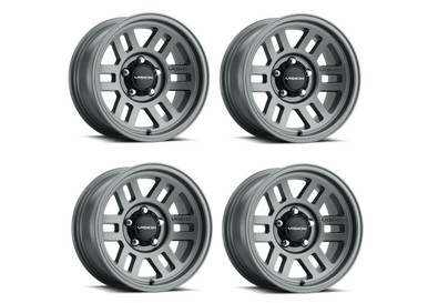 Set 4 16" Vision Off-Road 355 Manx 2 Overland Satin Grey Wheels 16x8 ...