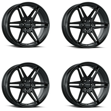 Set 4 22" Vision Street 476 Wedge Gloss Black Wheels 22x9.5 5x115 Rims ...