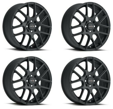 Set 4 16" Vision Street 426H Cross Matte Black Wheels 16x7 5x112 Rims ...