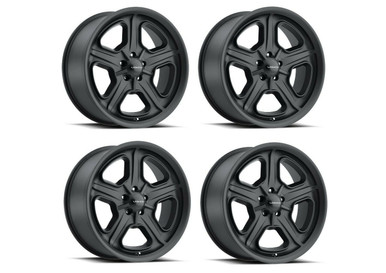 Set 4 15" Vision American Muscle 147 Daytona Satin Black Wheels 15x8 ...