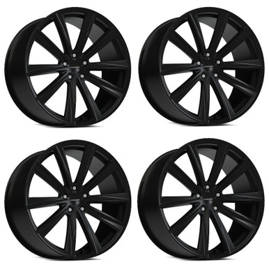 Set 4 20" Vision Street 471 Splinter Satin Black Wheels 20x9 5x112 Rims ...