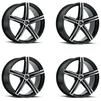 Set 4 17" Vision Street 469 Boost Gloss Black Machined Face 17x7 5x4.5 ...