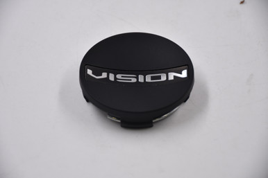 Vision MatteBlack/ Chrome Logo Wheel Center Cap Hub Cap C-631-1 2.125 ...