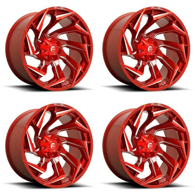 Set 4 20" Fuel 1PC D754 Reaction 20x9 Candy Red Milled 8x170 Wheels 1mm ...