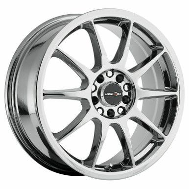 15" Vision Street 425 Bane Chrome Wheel 15x6.5 4x100 Street Rim 38mm ...