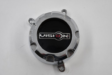 Vision Chrome w/ Black, Chrome, Red Logo Wheel Center Cap Hub Cap C398 ...