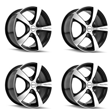 Set 4 17" Touren Tr9 17x7 Black Machined Face 5x110 5x115 Wheels 42mm ...
