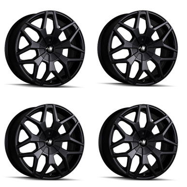 Set 4 22" Mazzi Profile 22x9.5 Matte Black 5x5 5x5.5 Wheels 18mm For ...