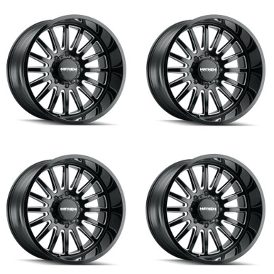Set 4 22" Mayhem Utopia 22x12 Black Milled 6x5.5 Wheels -44mm Lifted ...