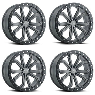 Set 4 22" Black Rhino Trabuco 22x10 Matte Gunmetal 5x112 Wheels 40mm ...