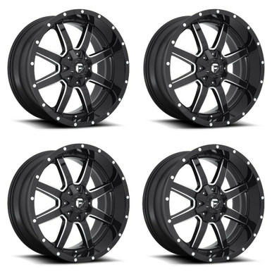 Set 4 18" Fuel 1PC D610 Maverick 18x9 Gloss Black Milled 8x180 Wheels ...