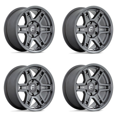 Set 4 Fuel D838 Slayer 17x9 5x5 Matte Gunmetal Wheels 17" -38mm Rims - A2i Wheel and Tire
