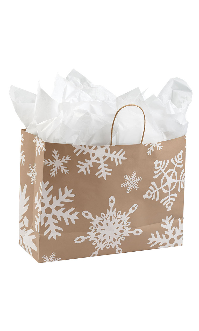 Large (Vogue) - Giant Snowflake Paper Shopping Bags - Case of 100