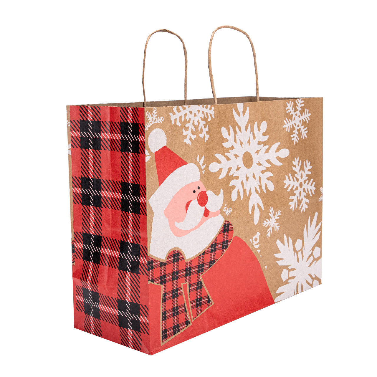 Large (Vogue) - Santa Holiday Paper Shopping Bags - Case of 100