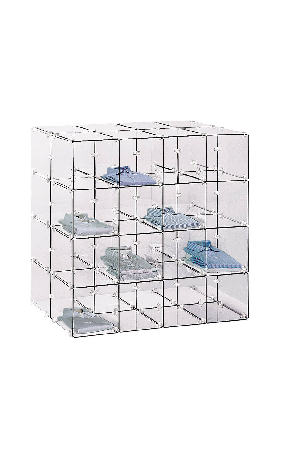 4 x 4 Double Sided 12" x 12" Glass Cube Kit with Lexan Clips