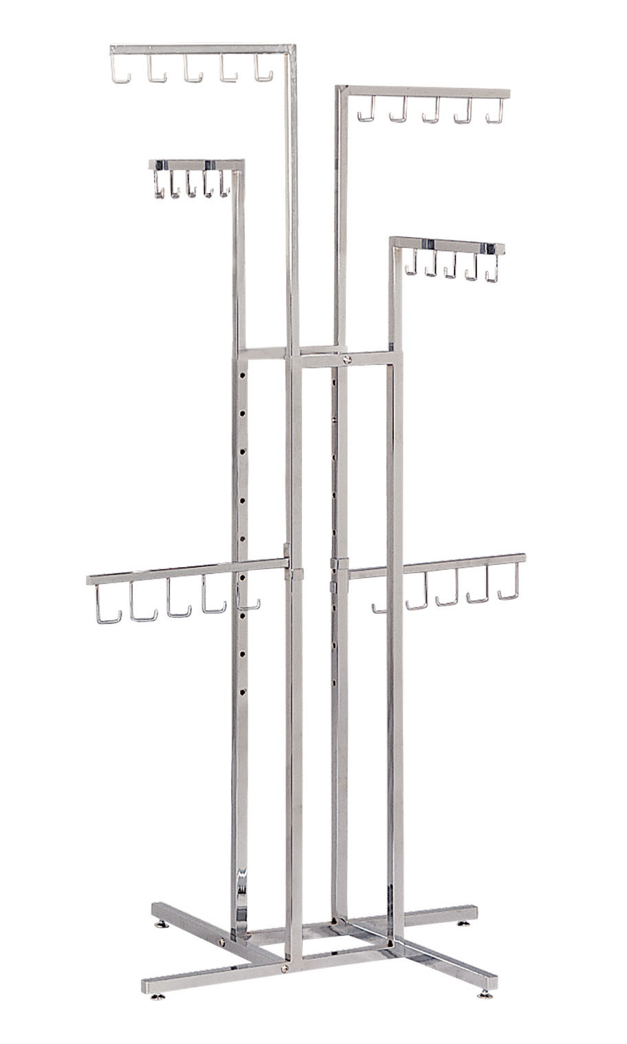 4-Way Chrome Handbag Rack with J-Hooks