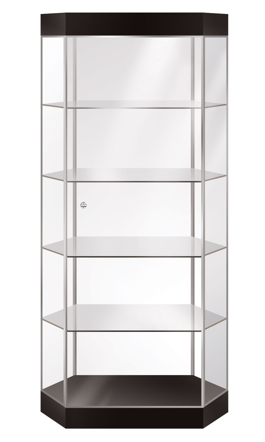Stretch Hexagonal Metal Framed Tower Display Case with Light | Store ...