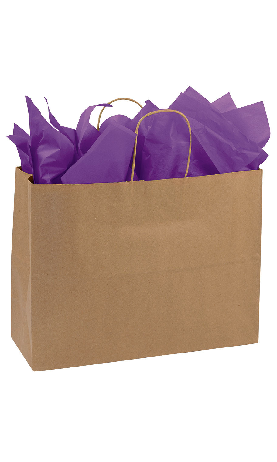 Large (Vogue) - Kraft Paper Shopping Bags - Case of 250