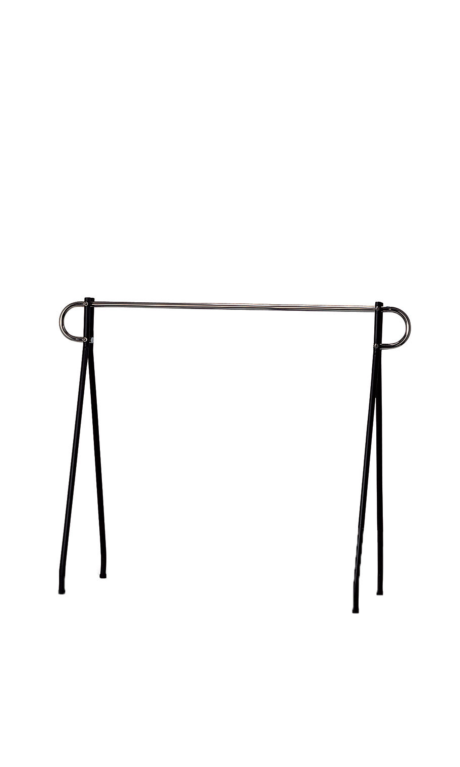 60 x 48 inch Black & Chrome Single-Rail Clothing Rack