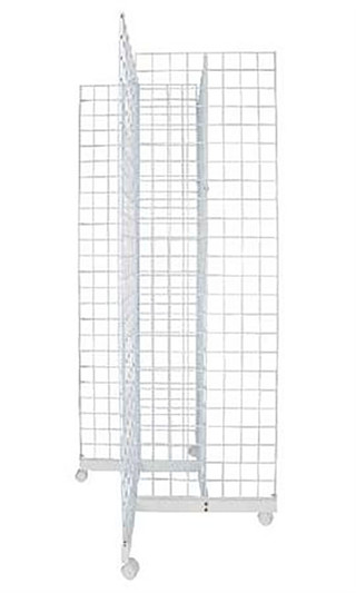 4-Way Wire Grid Tower with Base and Casters