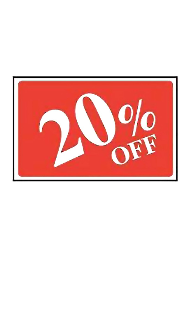 20% Off Rectangle Sign Card