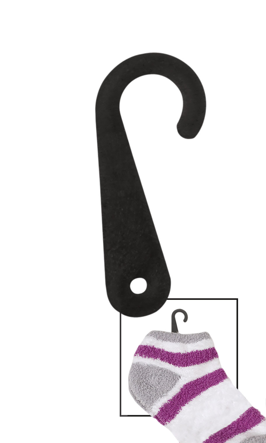 Black Plastic Sock Hanger Hook | Store Supply Warehouse