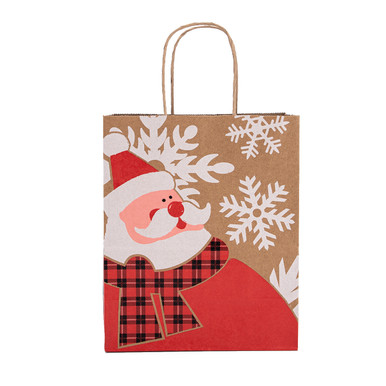 Medium (Cub) - Santa Holiday Paper Bag - Case of 100