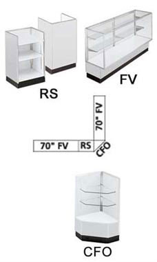 Metal Framed Display Case Arrangement Set | Store Supply Warehouse