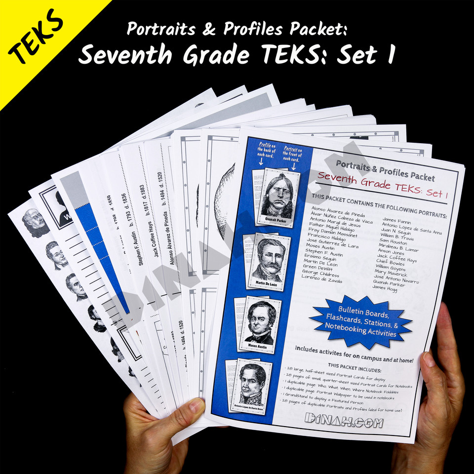 Portraits and Profiles Packet: Seventh Grade TEKS: Set 1
