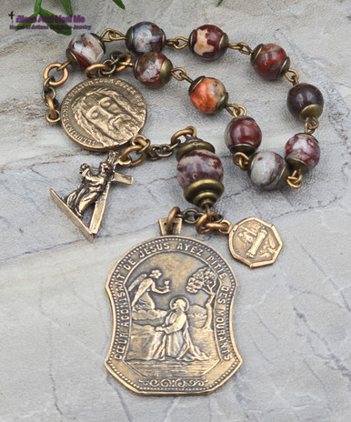 Holy Face Passion of Jesus Gethsemane Sacraments Red Agate Vintage ...
